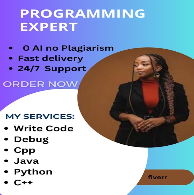 Code, debug and teach in cpp, java and python by Sonia_ada | Fiverr