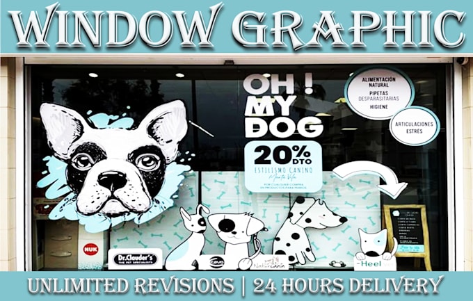 Design attractive window graphics, storefront, shopfront, sticker ...