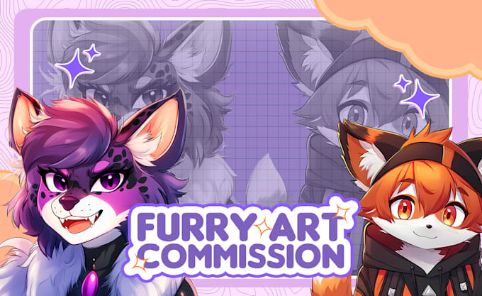 Draw your custom oc furry art, anthro, fursona and sfw with anime or ...