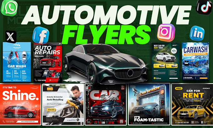 Design attractive automotive flyers, car wash flyers, car banners by ...