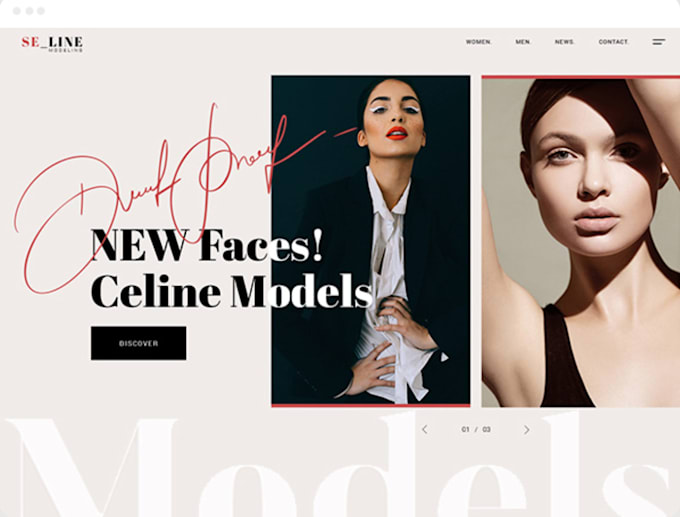 Remake modeling agency business website design by Mdrajukhalifa | Fiverr