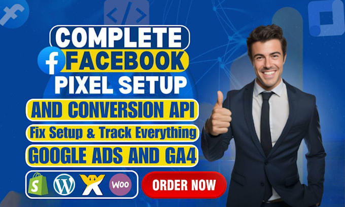 Setup facebook pixel conversion api google ads conversion tracking ga4 by Analyst_nasim | Fiverr