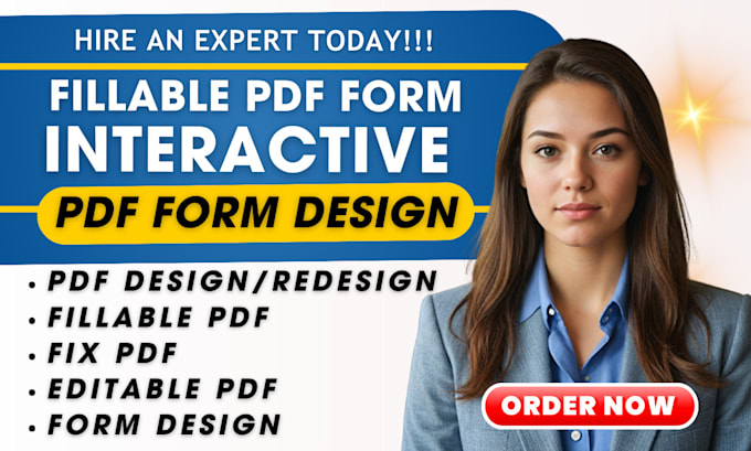 Create fillable pdf form, online form design, interactive pdf, digital ...