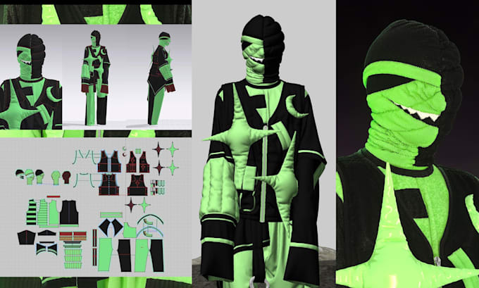 Fashion garment, 3d cloth, sewing pattern using clo3d or marvelous ...