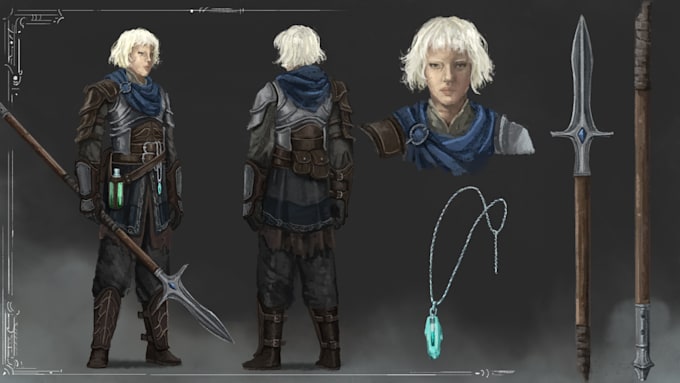 Design a dark fantasy style character sheet by Hulyowwww | Fiverr