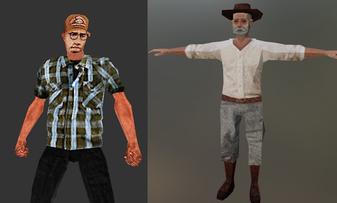 Create psx, n64, ps1 style 3d character model 3d animation in ps1 low ...