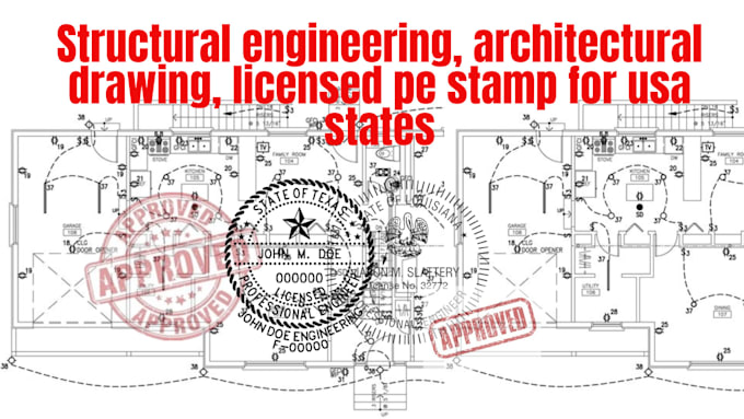 Do structural engineer, architectural drawing, licensed pe stamp for ...