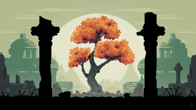 Make a custom pixel art background by Pixellitix | Fiverr