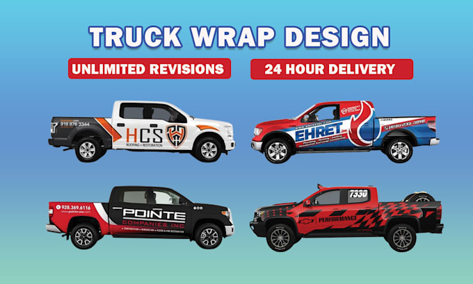 Do eye catching truck wrap design,food truck wrap, trailer wrap, box ...