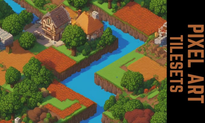 Draw pixel art tilesets, pixel art background, pixel maps, 2d sprite ...