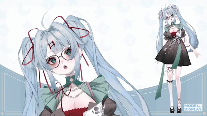 Realistic rigging vtuber model high quality live2d animeart style for ...