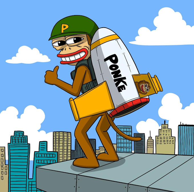 2d memecoin animation art solana ponke art trump token crypto 2d memes ...