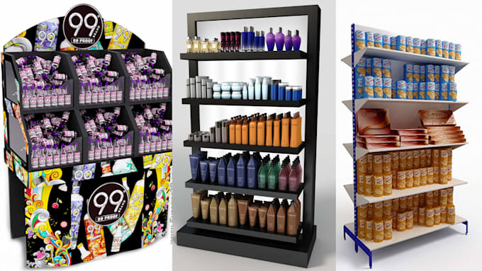 3d cgi retail store, 3d store display stand, 3d shop, 3d supermarket ...