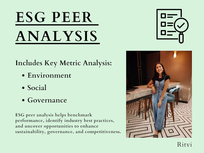 Conduct esg peer benchmarking and analysis by Shahritvi | Fiverr