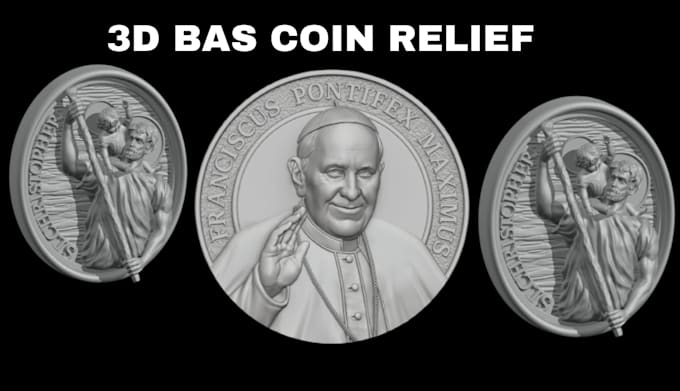 Sculpt 3d coin model 3d bas relief 3d medallion cnc coin design for 3d ...