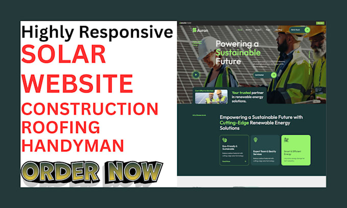 Design solar website roofing construction contractor website ...