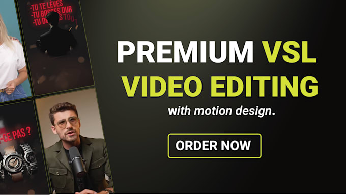 Deliver premium vsl video editing with motion design by Cutcrewco | Fiverr
