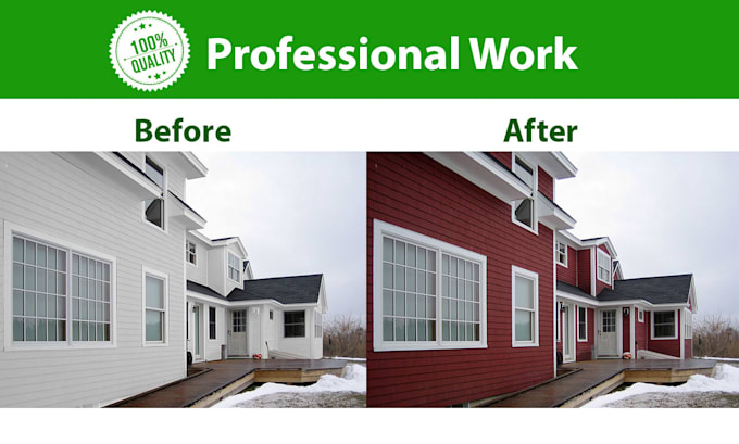 Photoshop color material edit house exterior interior photo by ...