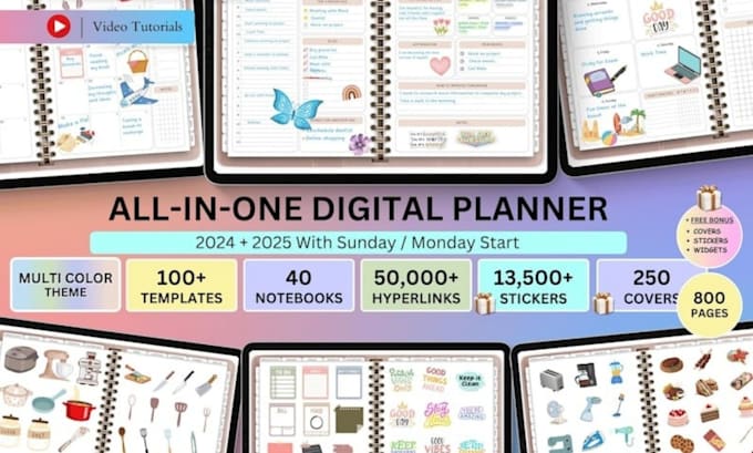 Design digital journal, daily planner, printable planners journals ...