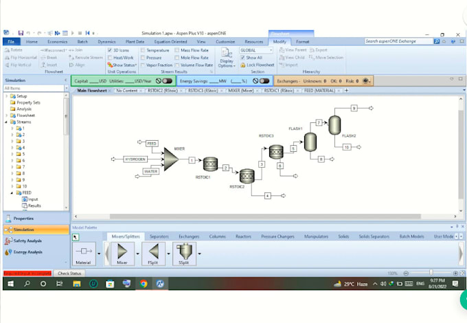 Do process simulation using aspen plus and hysys by Chandmughal420 | Fiverr