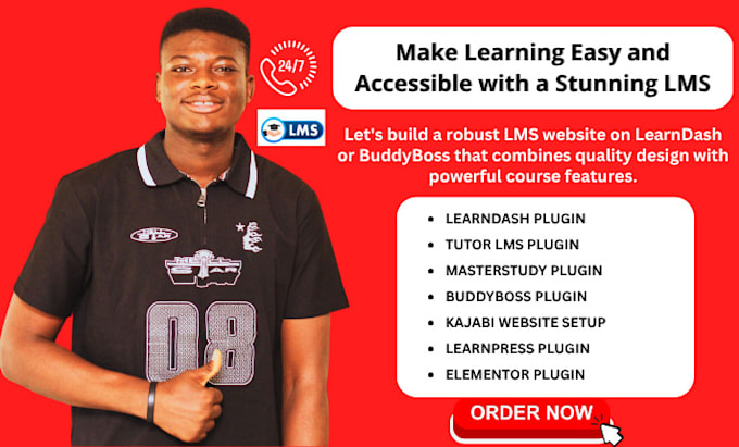 Build wordpress lms learndash buddyboss tutor lms masterstudy kajabi elementor by Expertola23 ...
