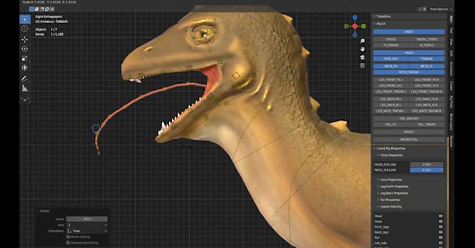 Rig 3d animal, armature to 3d model, wonder dynamic rig, arkit52 ...