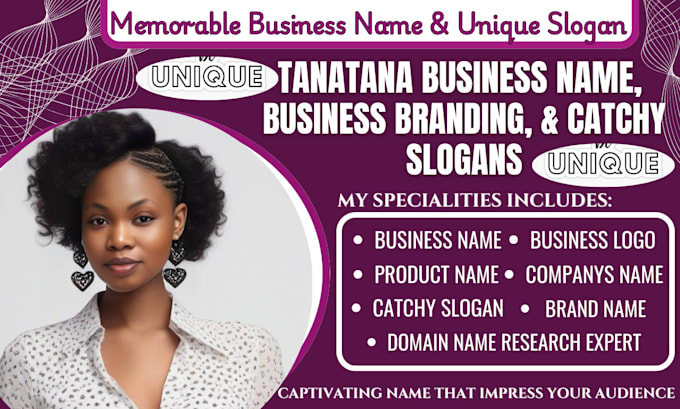 Develop unique business name, captivating company name, and slogan ...