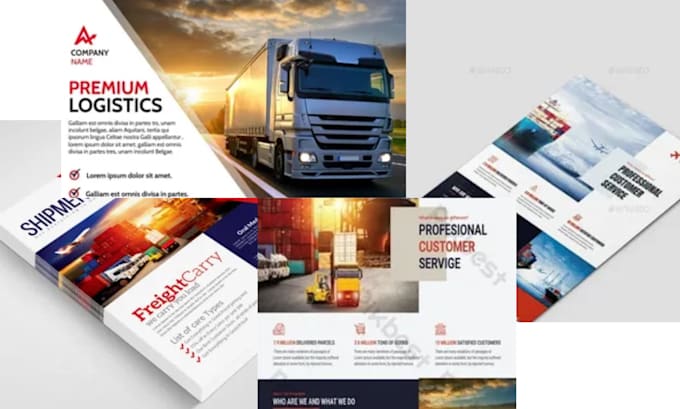 Design professional logistics freight dispatching truck flyer by Sunday ...