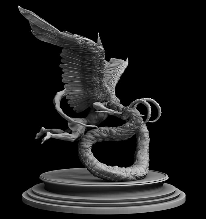 Create stl detailed digital 3d model sculptures in zbrush,obj file for ...
