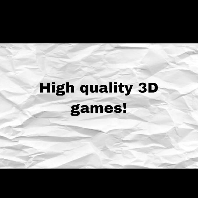 Create high quality unity 3d games at affordable prices by Joud_sfd | Fiverr