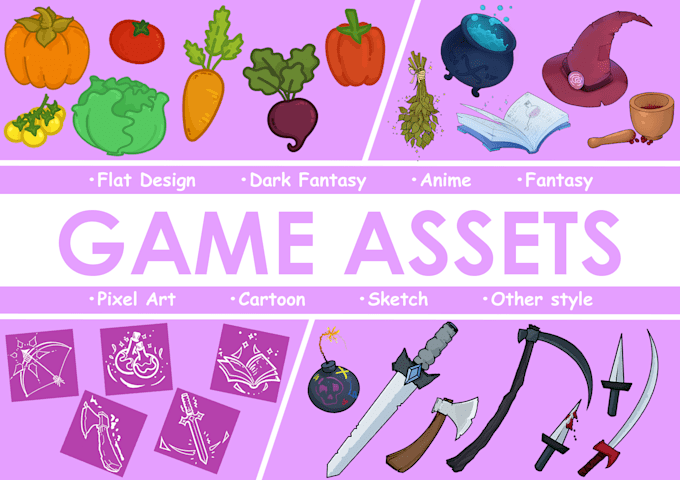 Create custom 2d game assets, icons and item packs by Lopatuika | Fiverr