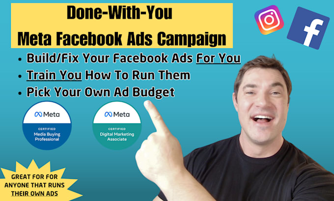 Make effective meta facebook instagram ads for you then train you to run them by Acceleration1 ...