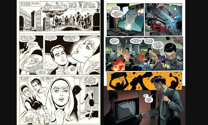 Draw comic book illustration comic book page panel retro comic vintage ...