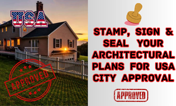 Stamp, seal and sign your architectural plans for usa city approval ...