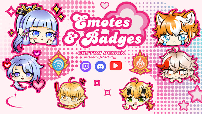 Make twitch emote and badges by Qiichan | Fiverr
