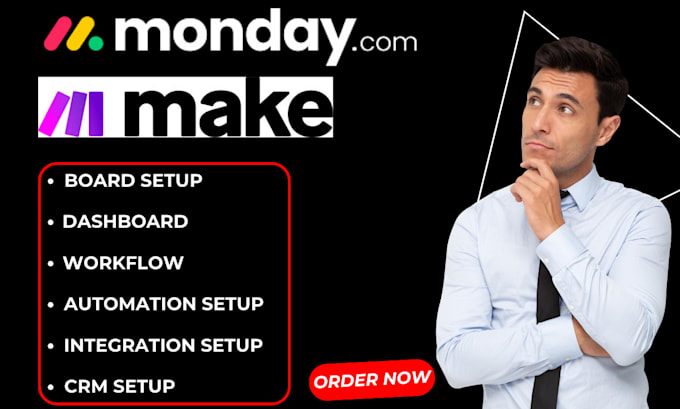 Setup monday com monday dashboard automation make integromat integrations crm by Jack_miller3 ...