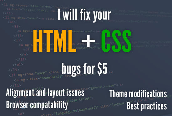 Fix two html or css bugs on your site by Cyralion | Fiverr