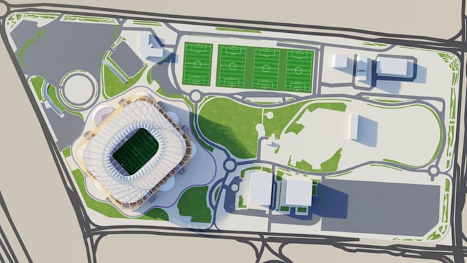 Create realistic 3d stadium animation and architectural visualization ...