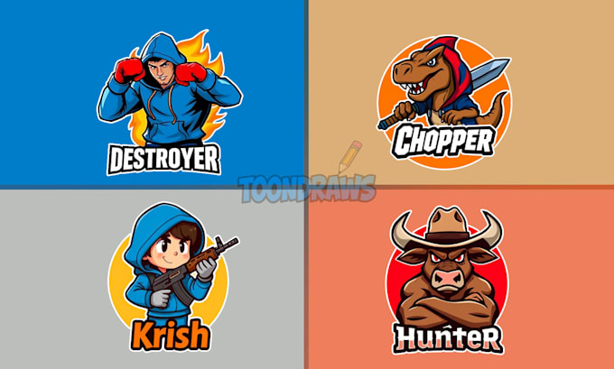 Create a unique cute cartoon character mascot logo design by Toondraws ...