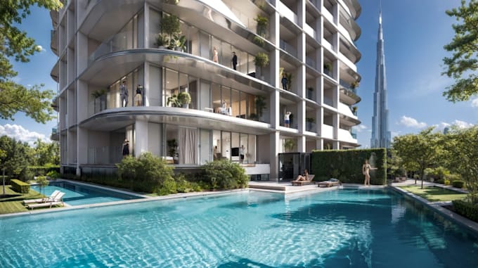 Make 2d to 3d high rise, skyscraper building, gci interior design ...