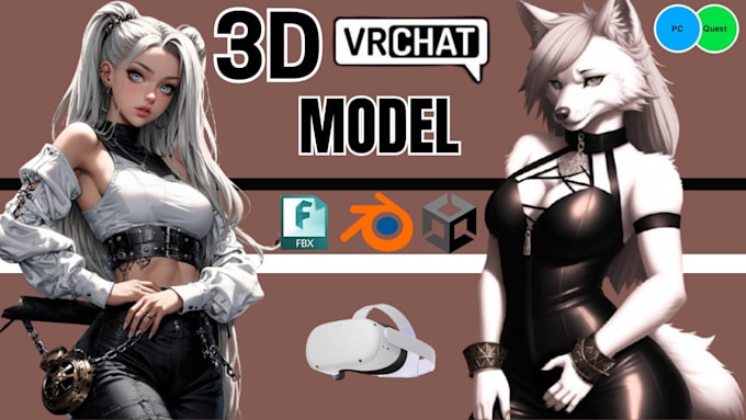 Create custom model for vrchat furry avatar 3d model for vrchat by Tushvrc | Fiverr
