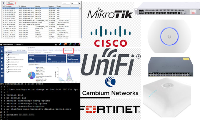 Setup mikrotik cambium unifi cisco fortigate and troubleshoot mikrotik ...