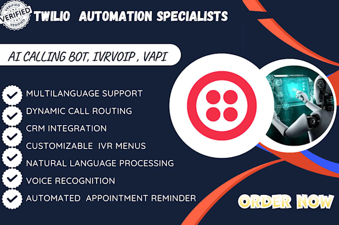 Build twilio, vapi, ai calling bot, ivr, voip, phone call forwarding system