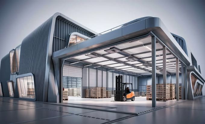 Create 3d cgi warehouse design, interior design with render by ...