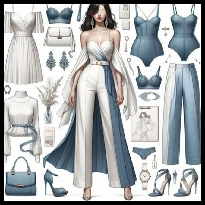 Draw unique 2d fashion illustration, fashion design, outfit, fashion ...