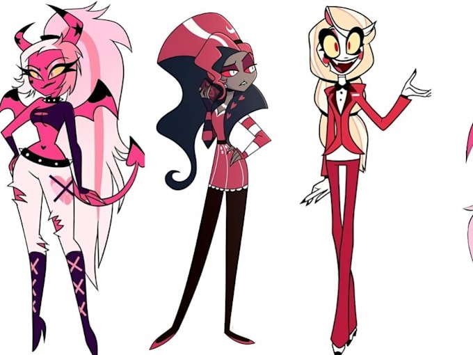 Draw stunning hazbin hotel and helluva boss style cartoon character ...