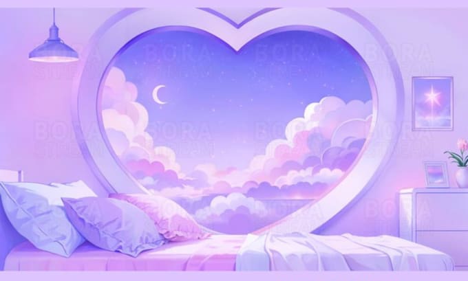 Draw vtuber asset background for visual novel, environment, vtuber ...
