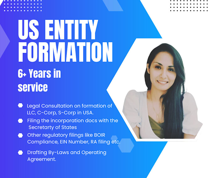 Provide entity formation services for llc s corp c corp by Simer0911 | Fiverr
