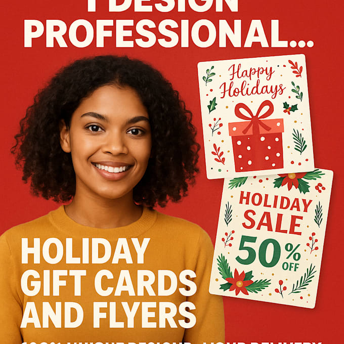 Design professional holiday gift cards and flyers by Kolapobarakat | Fiverr
