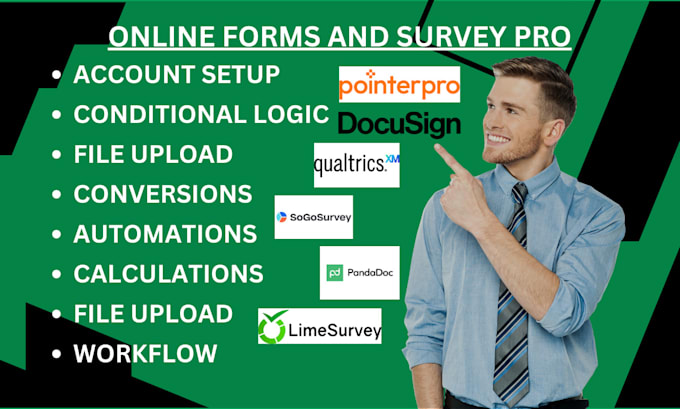 Setup qualtrics questionpro pointerpro docusign pandadoc sogo survey lime survey by Forms_web ...
